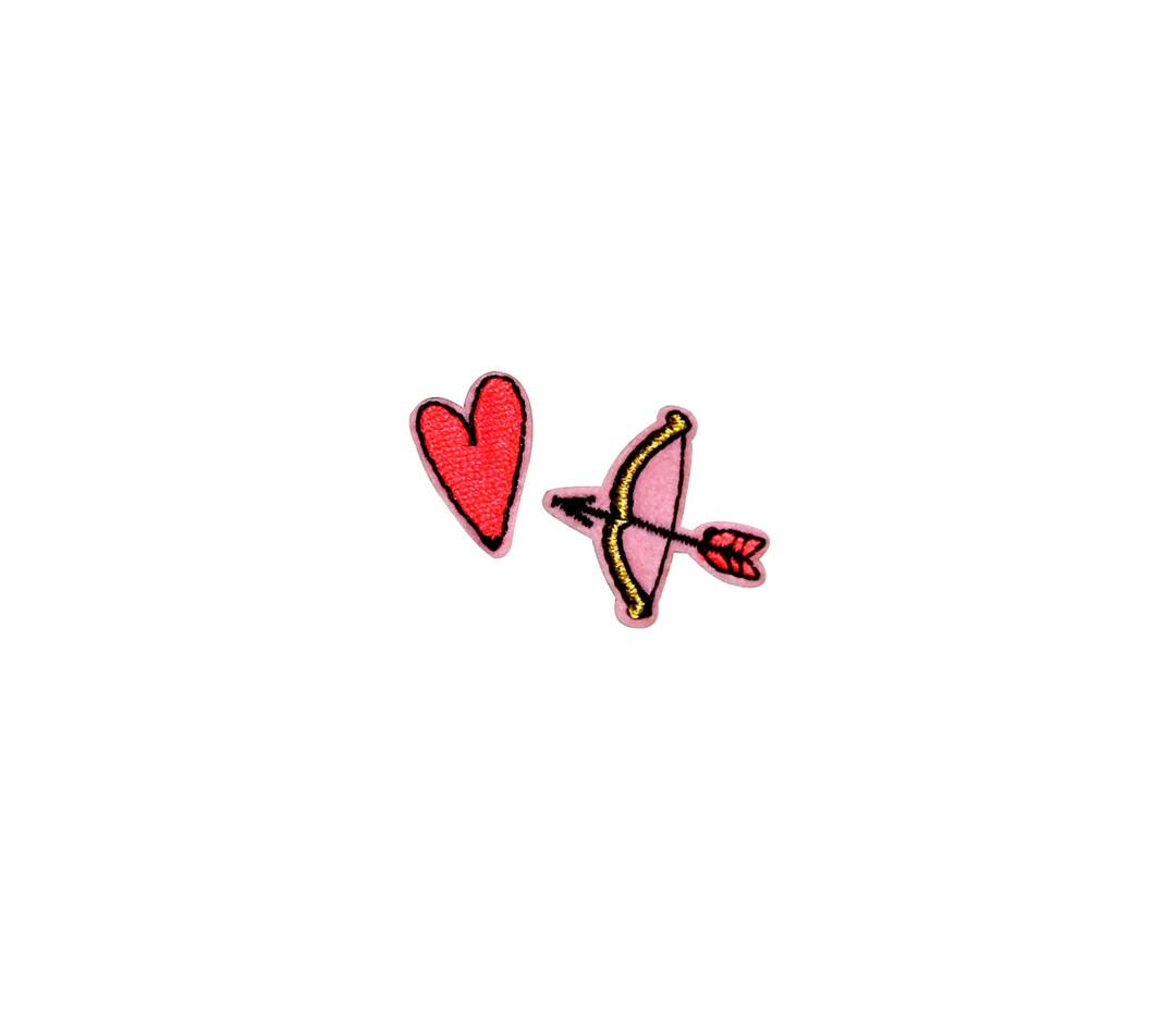 Stick-on Bow + Arrow Heart Patches | Mini Kawaii Neon Love Cupid Valetine Self-adhesive Sticker ...