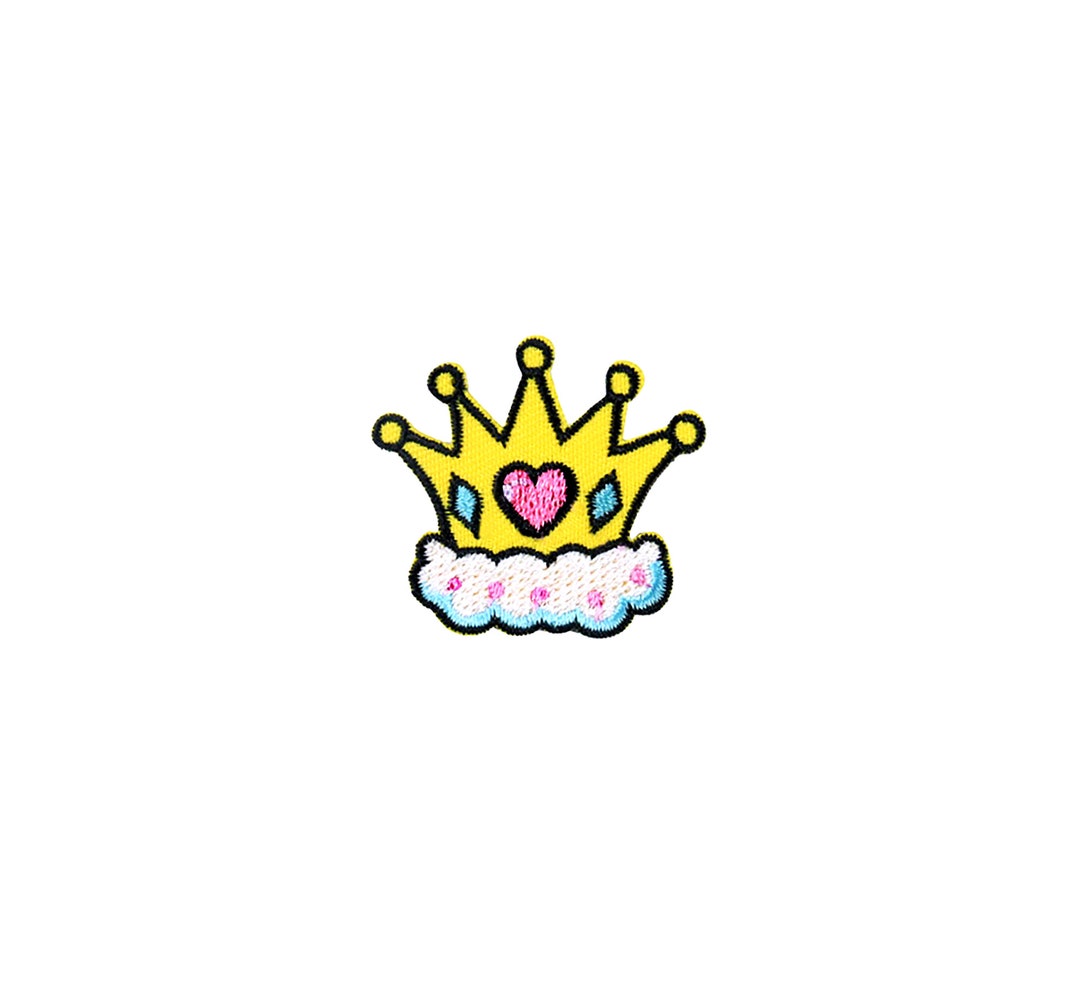 Mini Kawaii Crown Patch | Pastel Princess Queen King Iron-on Applique ...