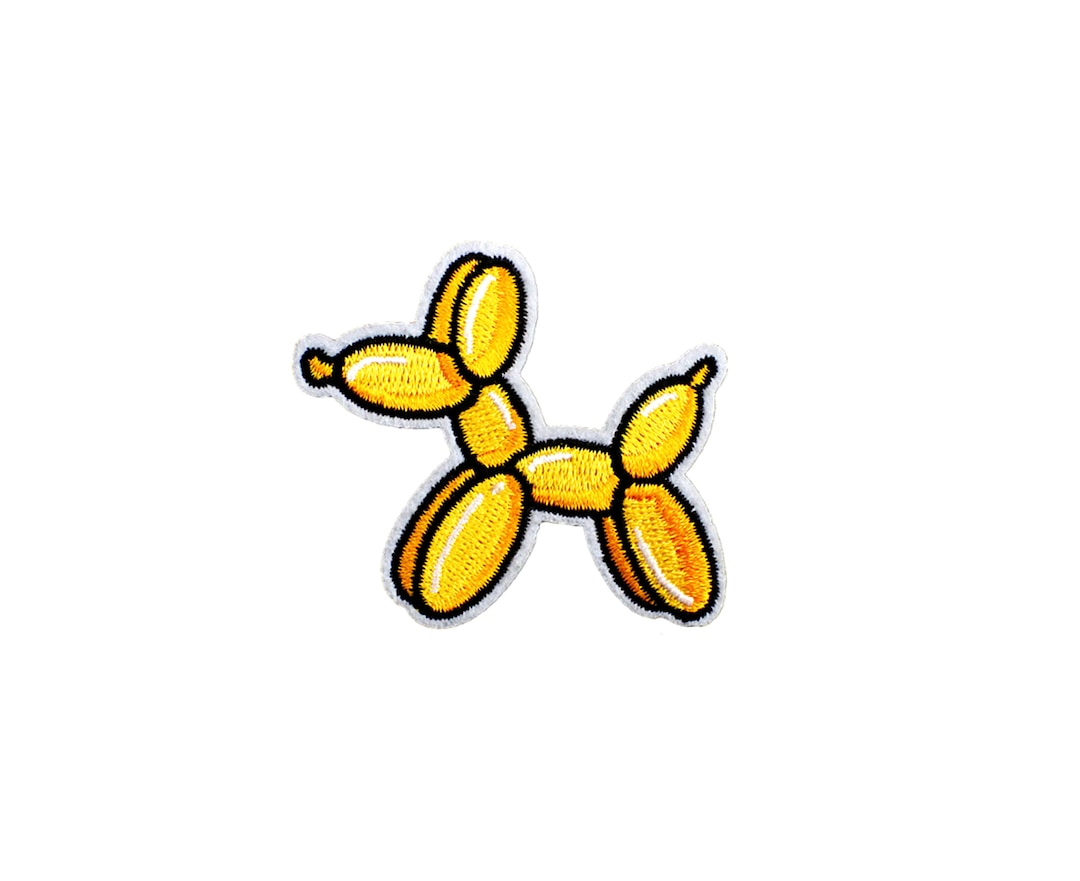 Yellow Balloon Dog Patch | Balloon Animal Carnival Iron-on Applique ...