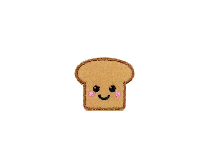 Mini Kawaii Toast Patch | Cute Happy Sliced Bread Iron-on Applique ...
