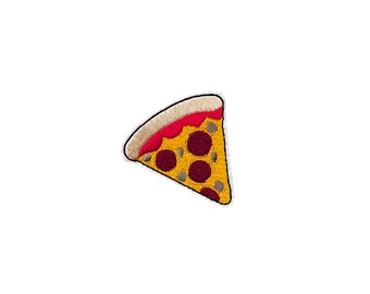 Pizza Slice, Embroidered Iron on Patch, Pepperoni Melting Cheese Pizzas - Etsy