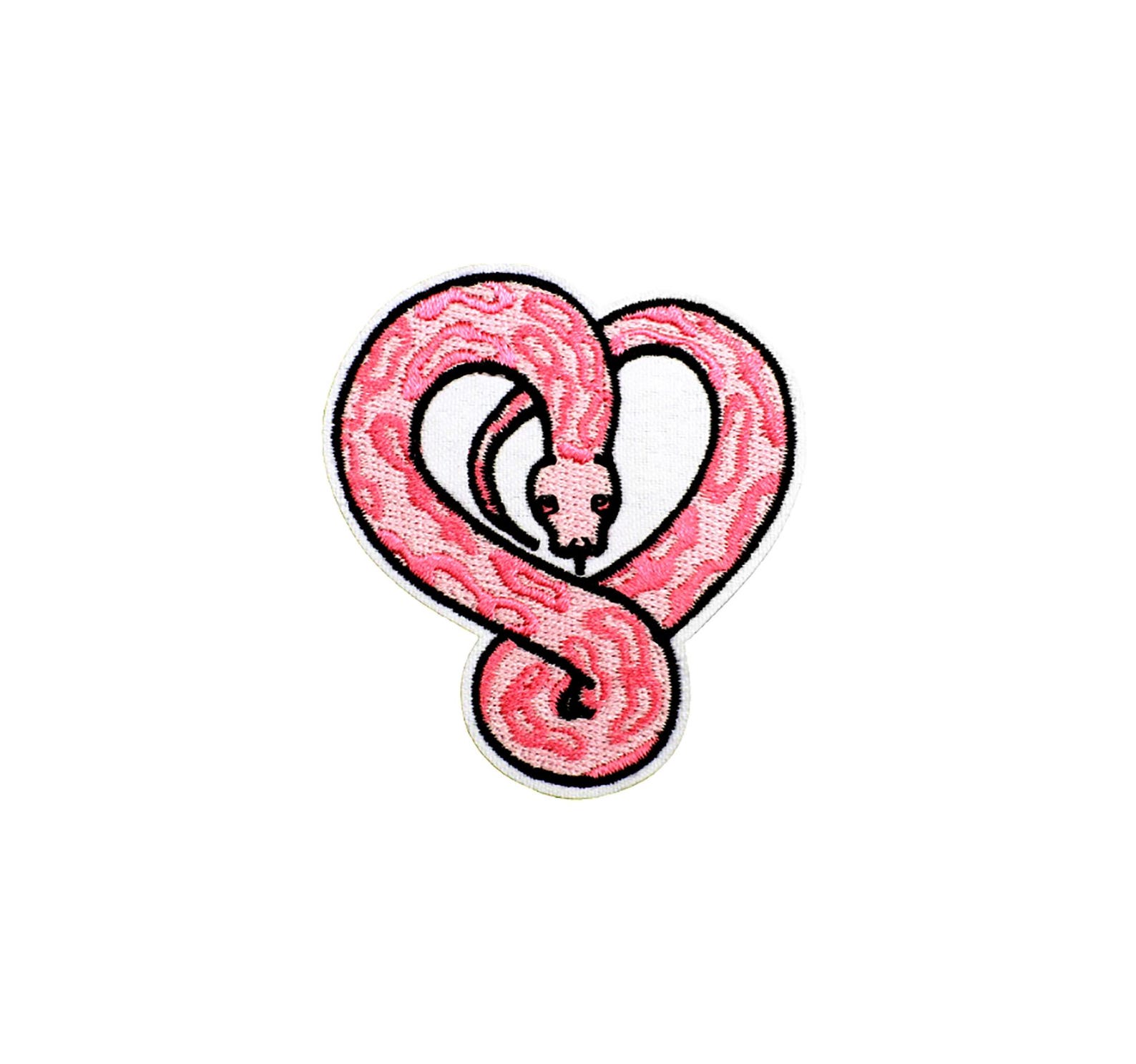 Pink Snake Patch | Kawaii Pastel Heart Serpent Iron-on Applique DIY ...