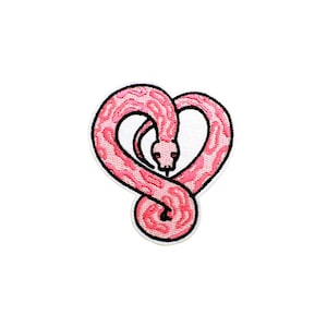 Pink Snake Patch | Kawaii Pastel Heart Serpent Iron-on Applique DIY ...