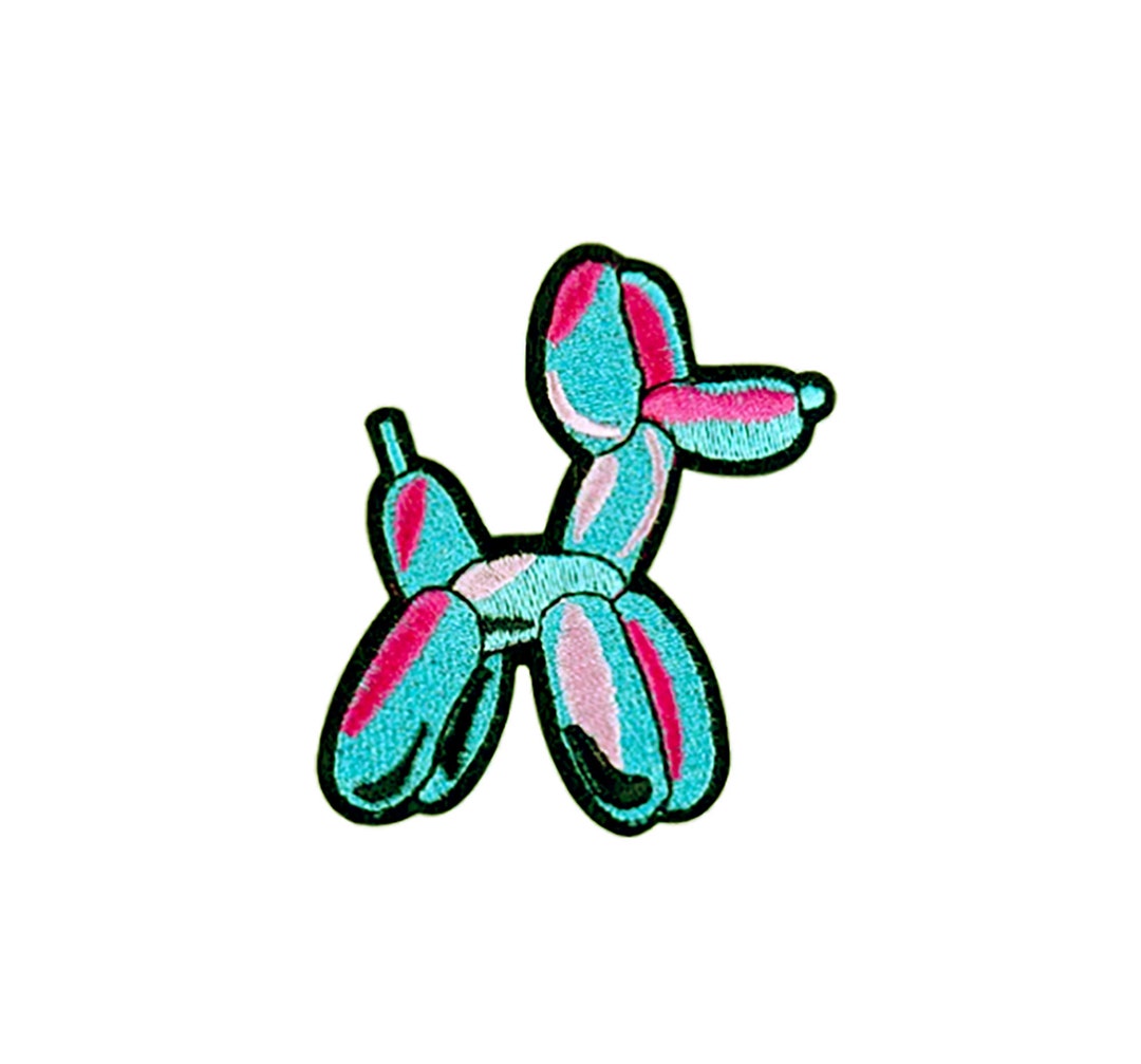 Turquoise Balloon Dog Patch | Balloon Animal Fair Carnival Iron-on ...