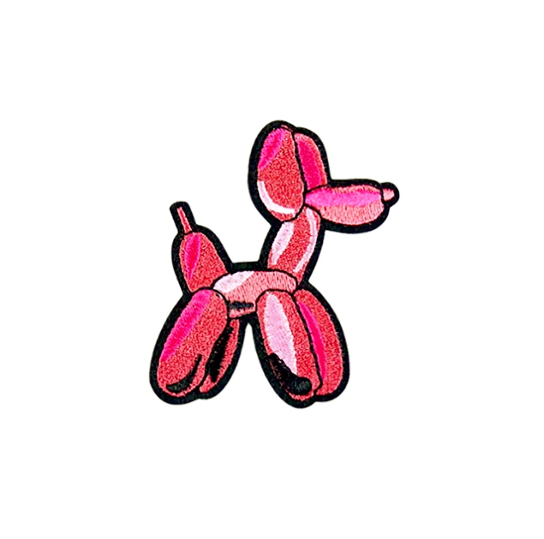 Pink Balloon Dog Patch | Balloon Animal Fair Carnival Iron-on Applique | Embroidered Kawaii DIY ...