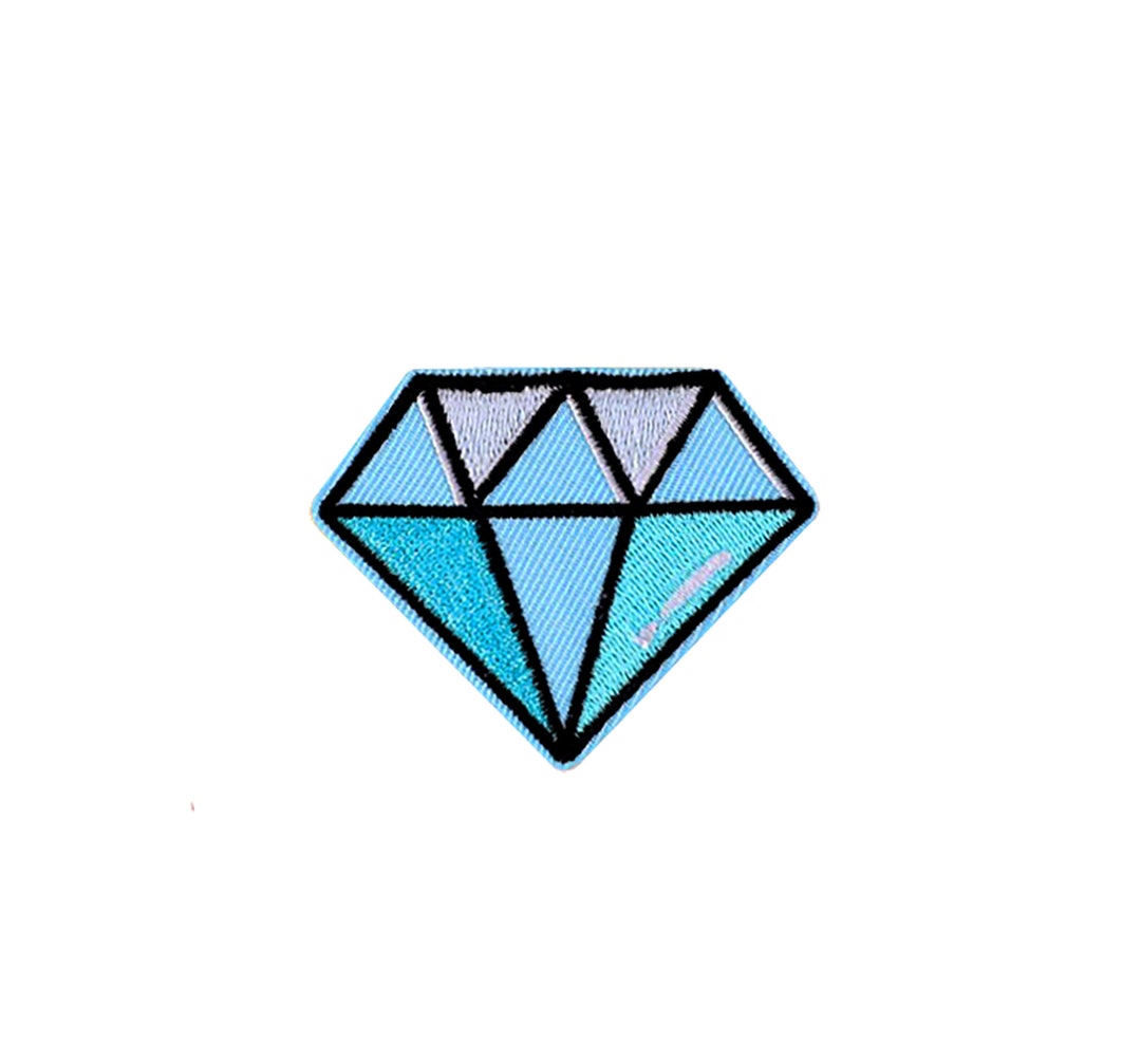 Diamond Patch | Pastel Blue Gem Jewel Crystal Iron-on Applique ...