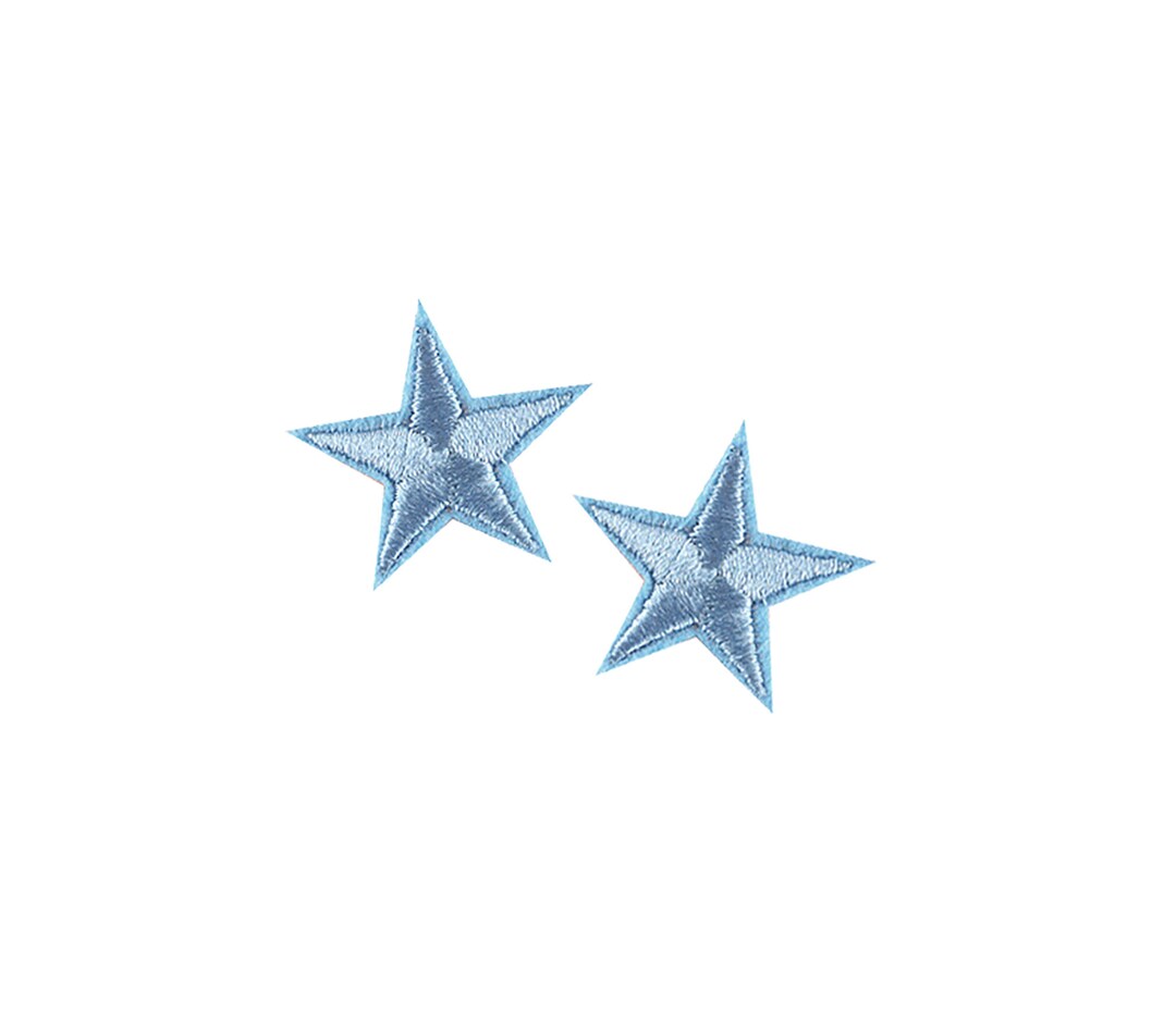 Tiny Periwinkle Star Patches | 2x Mini Blue Stars Uchuu Kei Iron-on ...