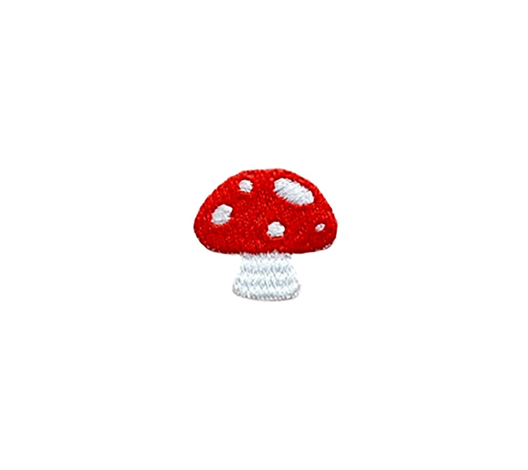 Stick-on Red Mushroom Patch | Mini Kawaii Toadstool Fairy Garden Self-adhesive Applique Badge ...