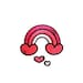 Pink Heart Rainbow Patch | Pastel Kawaii Love Iron-on Applique ...