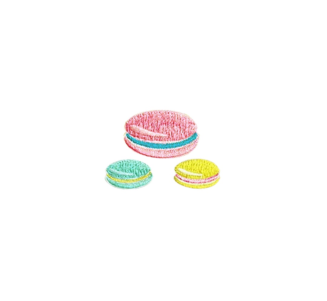 Stick-on Macaron Patch Set | 3x Mini Kawaii Pastel French Cookie Pastry ...