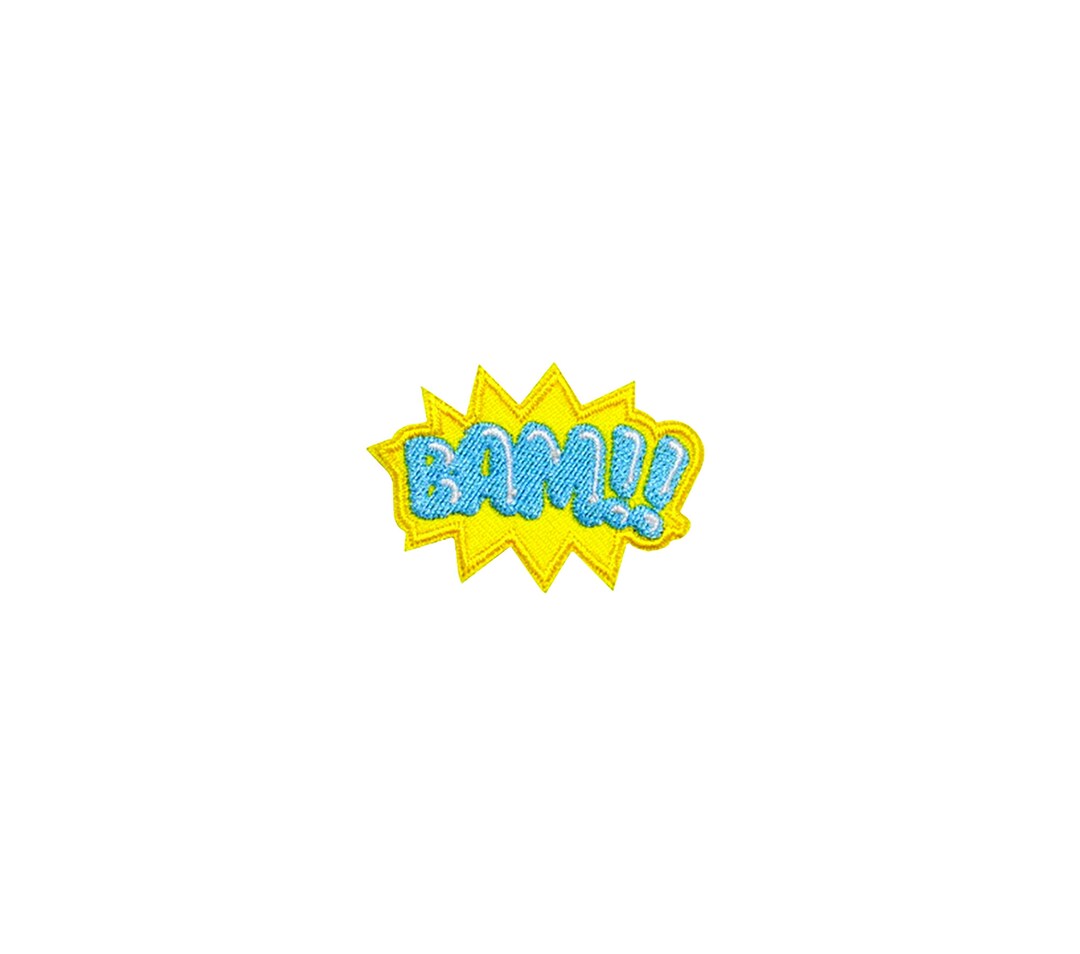 Mini 'BAM!' Patch | Pastel Comic Book Style Superhero Iron-on Applique ...