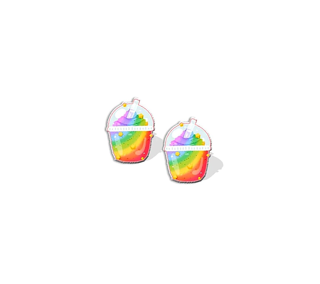 Rainbow Slush Studs | Mini Kawaii Star Frozen Ice Cream Slushy Drink ...