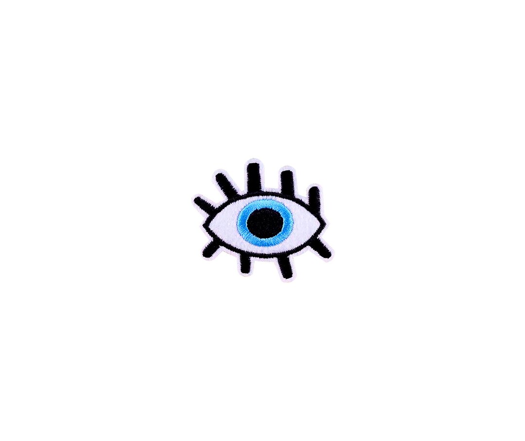Mini Evil Eye Patch | Blue Eye of God Talisman Eyelashes Iron-on ...