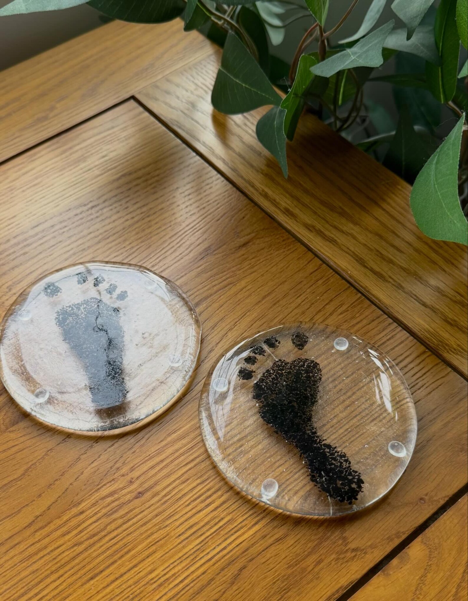 Personalised Foot and Handprint Fused Glass Coasters - Etsy