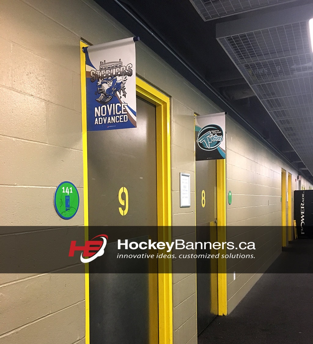 Hockey Dressing Room Door Banner Flag With Magnet Pole | 12in X 18in ...
