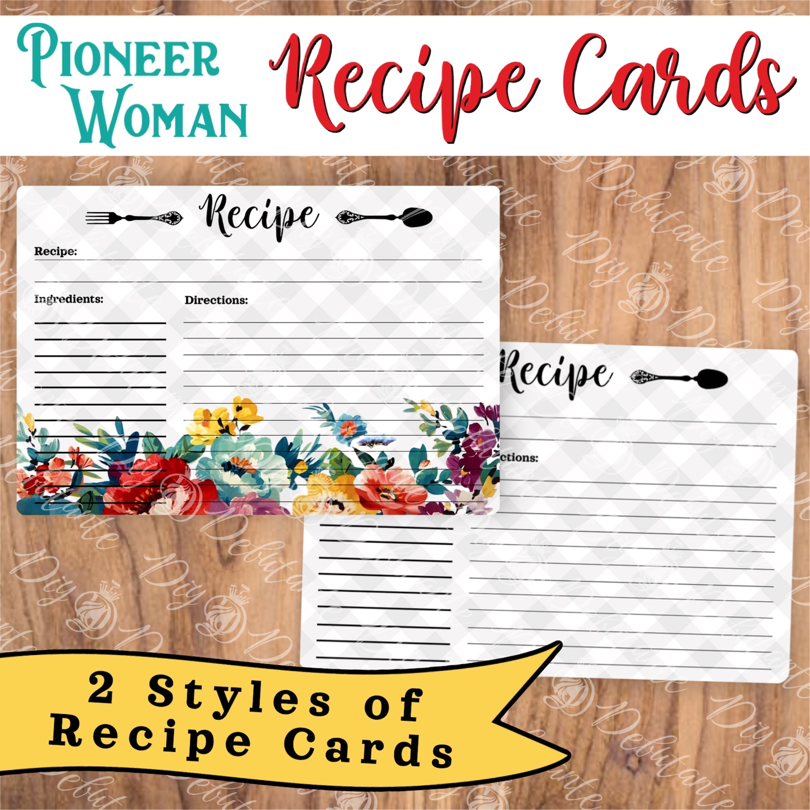 Pioneer Woman Recipe Cards With Dividers, Food Categories, Measurement ...