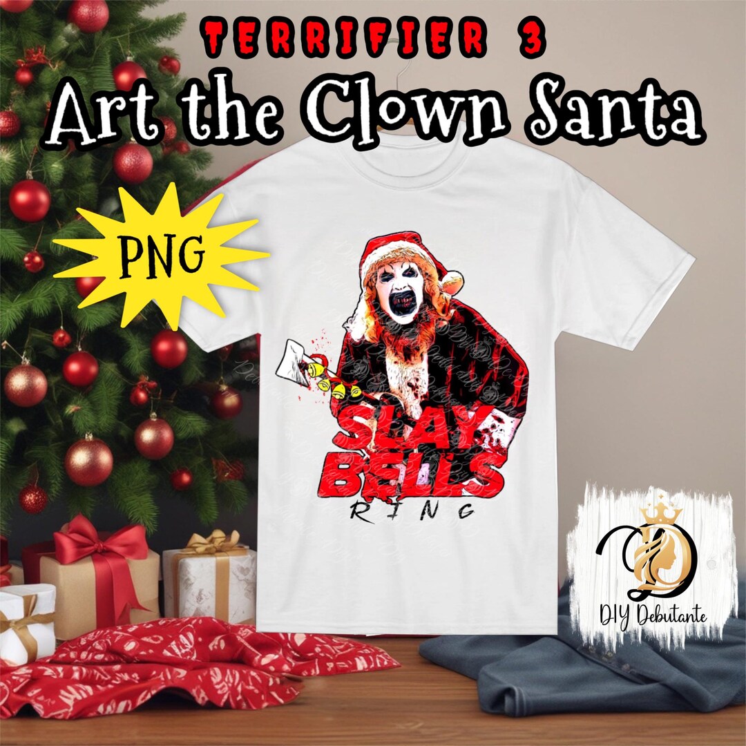 Horror Clown Santa slay Bells Ring Christmas Clipart PNG for ...