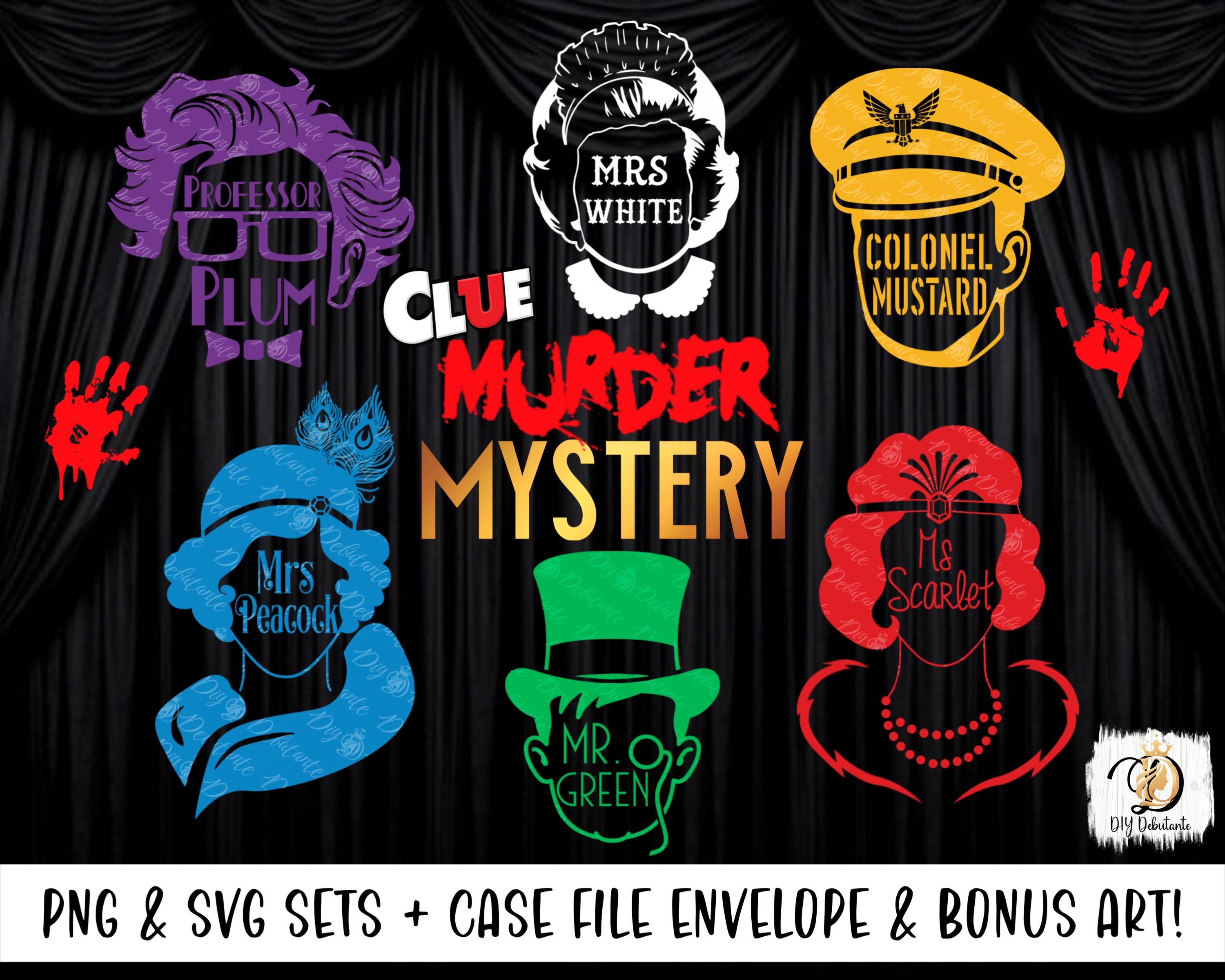 Clue Inspired Murder Mystery Game Characters- PNG and SVG Files ...