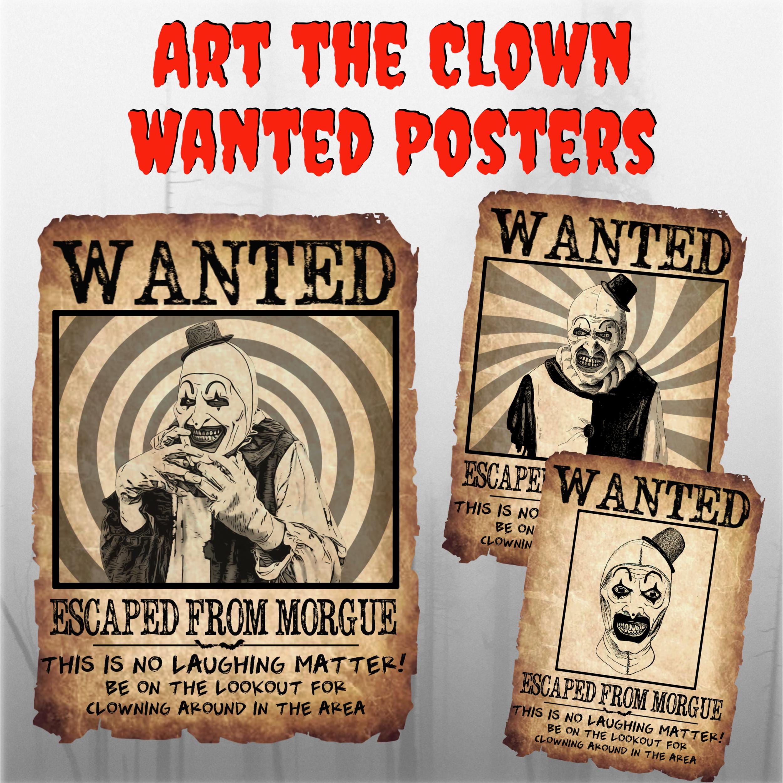 Slasher Clown Wanted Posters: High Quality Horror PNG Clip Art Set | 3 ...