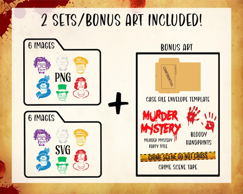 Clue Inspired Murder Mystery Game Characters- PNG and SVG Files ...
