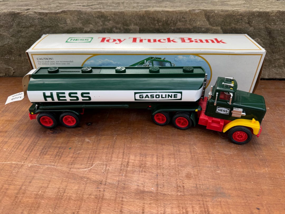 Vintage Hess Toy Truck Bank With Box - Etsy