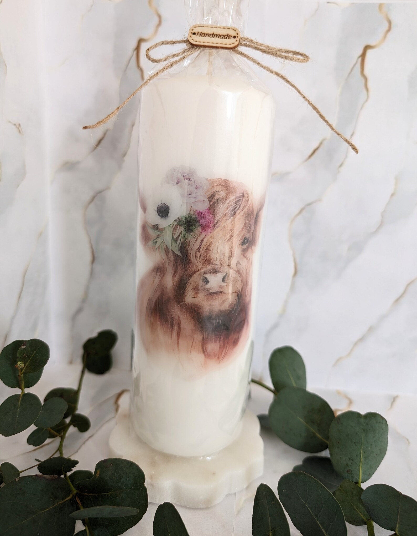 Tall Candle, Highland Cow Pillar Candles, Valentines Gift, Scottish ...