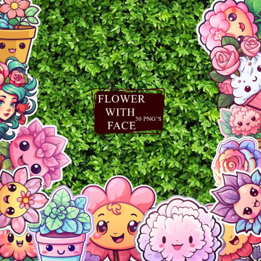 Flower Clipart FLOWER FRIENDS Digital Paper and Clip Art Set Flower ...