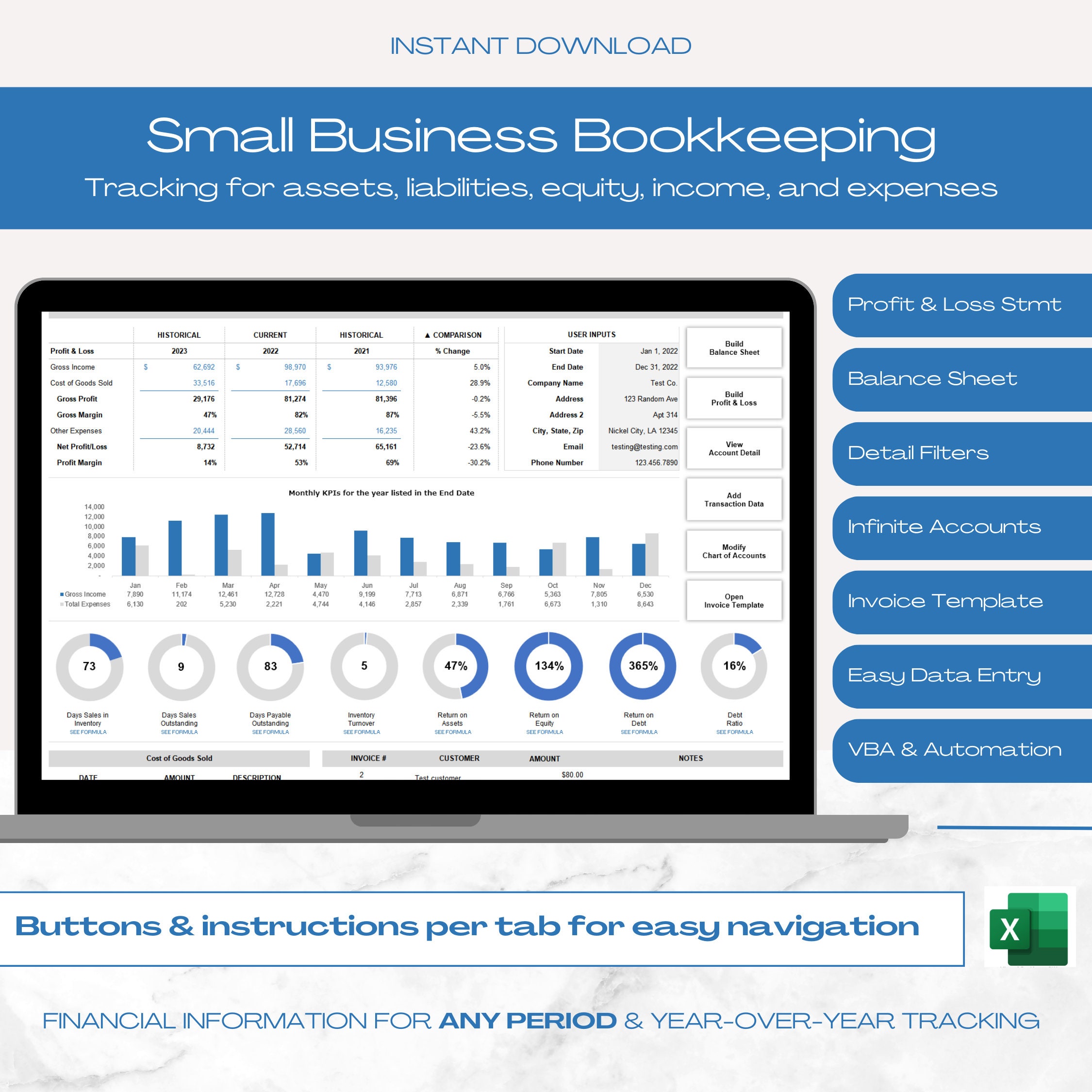 Small Business Bookkeeping Solution - Including Financial Statements - Etsy