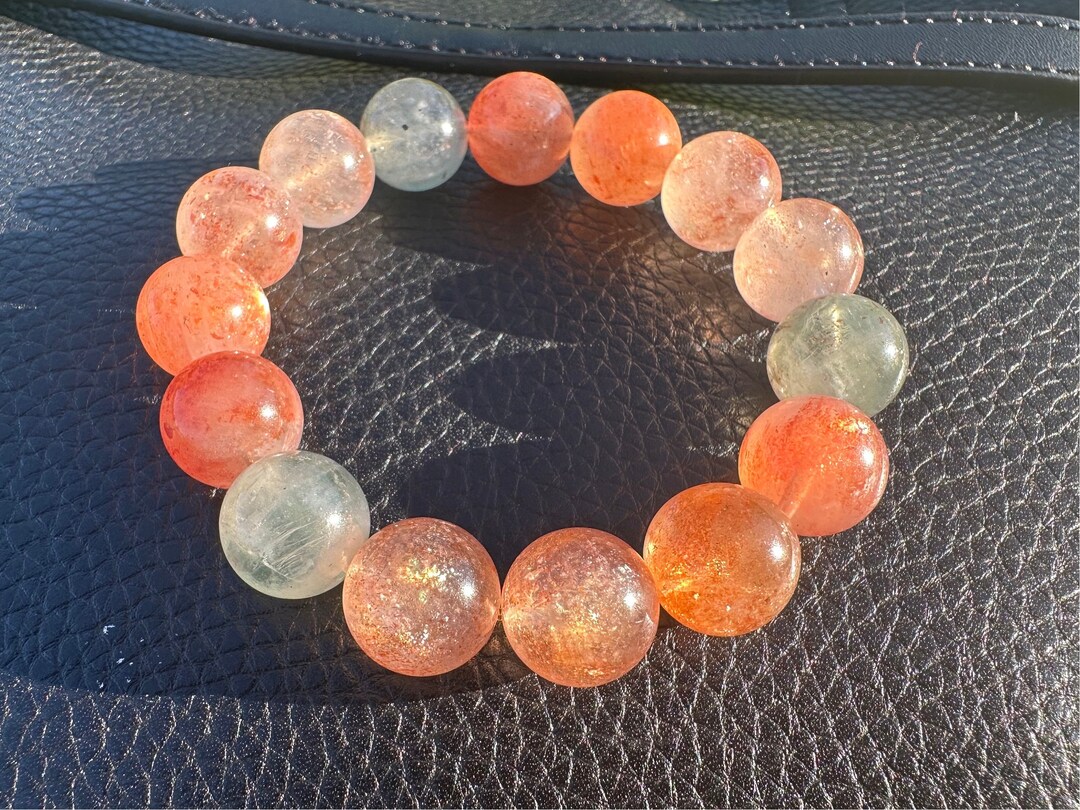 Great Value - Natural Arusha Sunstone Bead Bracelet in 14mm ...