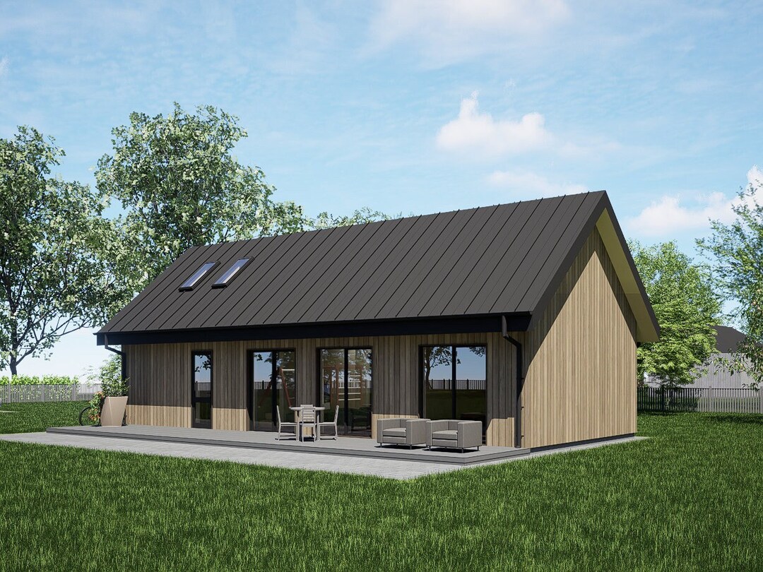 Small House Plan 3 Bedroom 14x6m, Modern Tiny House Plan, Floor Plan ...