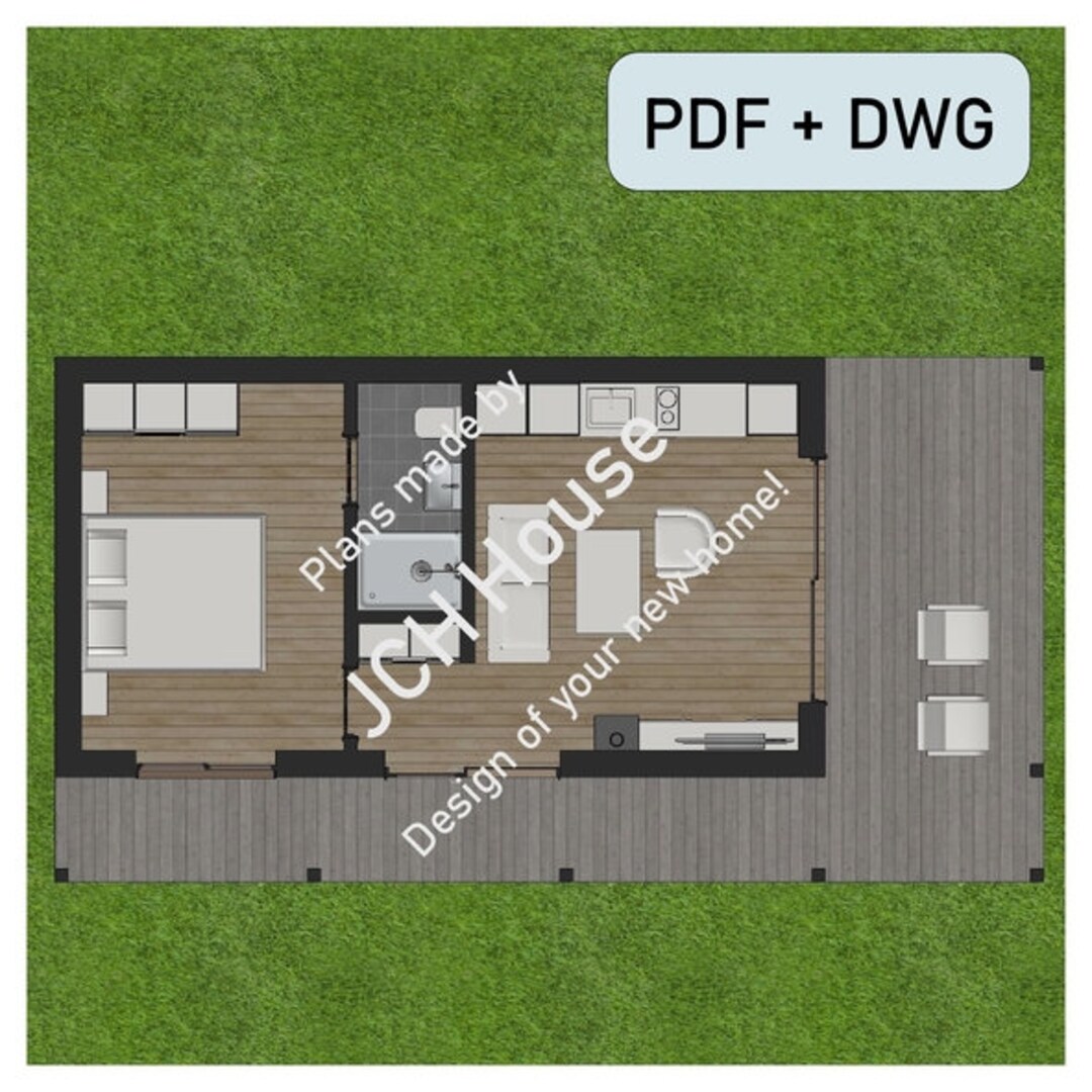 Small House Plan 1 Bedroom Modern House Plans Blueprint House - Etsy
