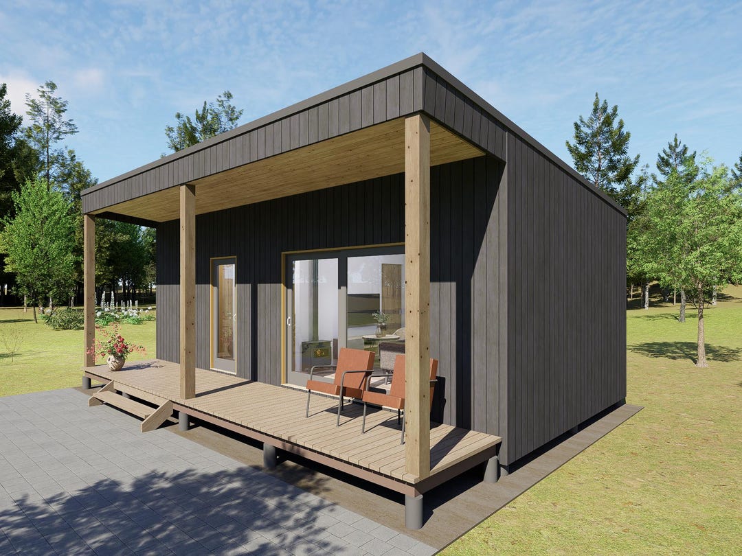 Small House Plan Tiny, Timber Frame Detailed Drawings, Digital House ...