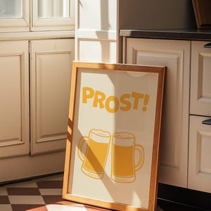 Retro Prost Beer Mug Print: Vintage Bar Decor (digital Download) - Etsy