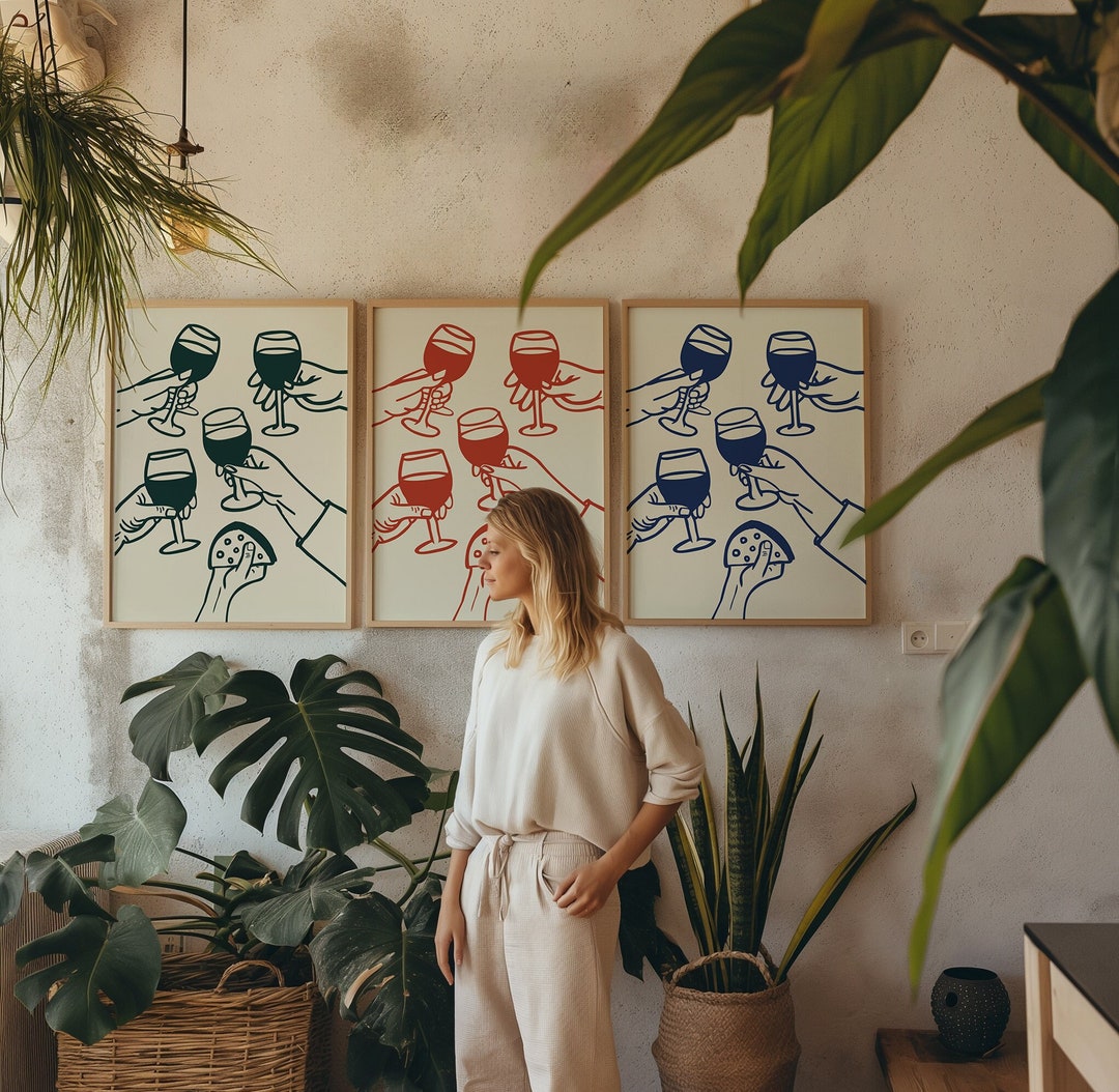 12 Trendy Cheers Poster Retro Wine Glass Print Bar Cart Art Kitchen ...