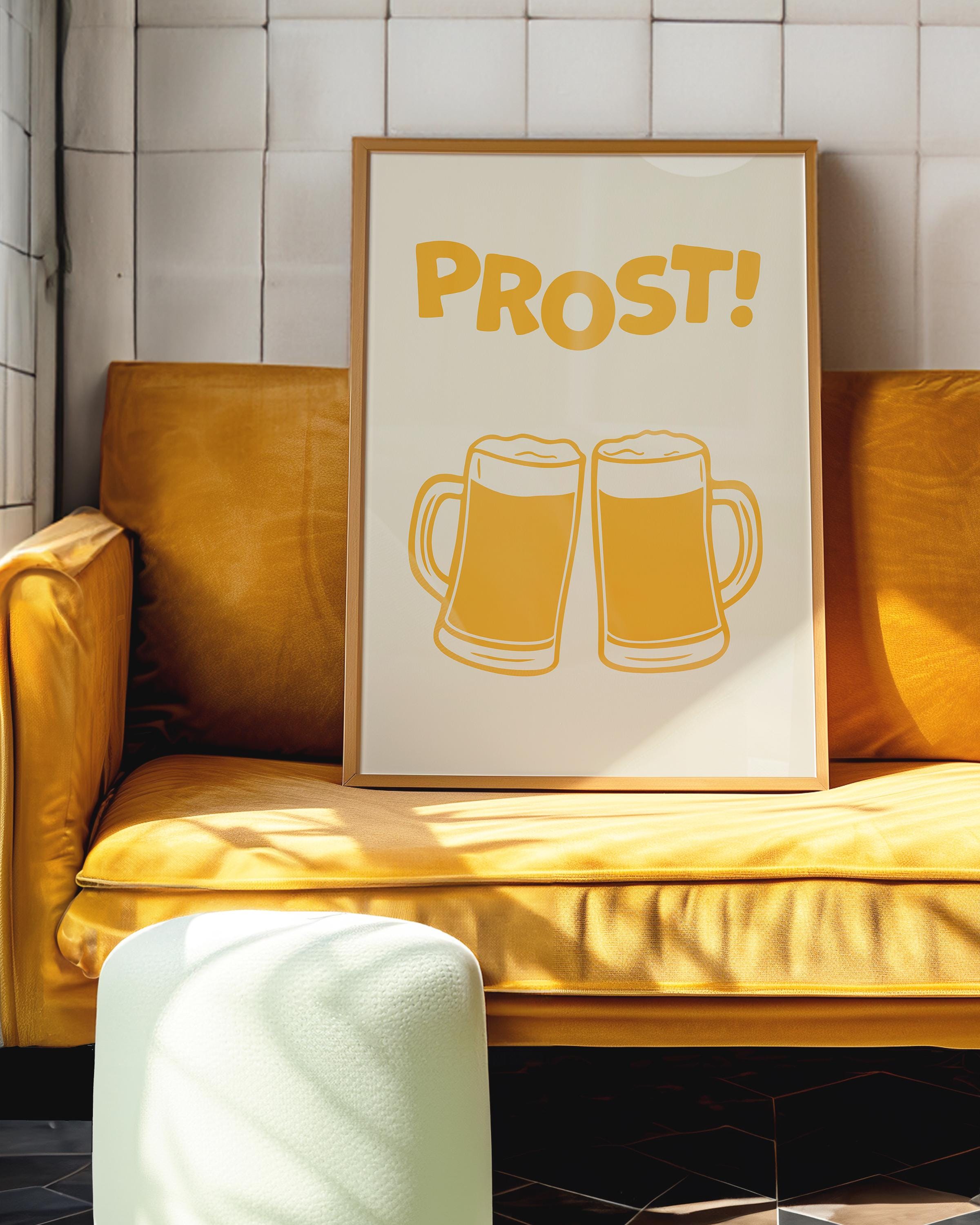 Retro Prost Beer Mug Print: Vintage Bar Decor (digital Download) - Etsy