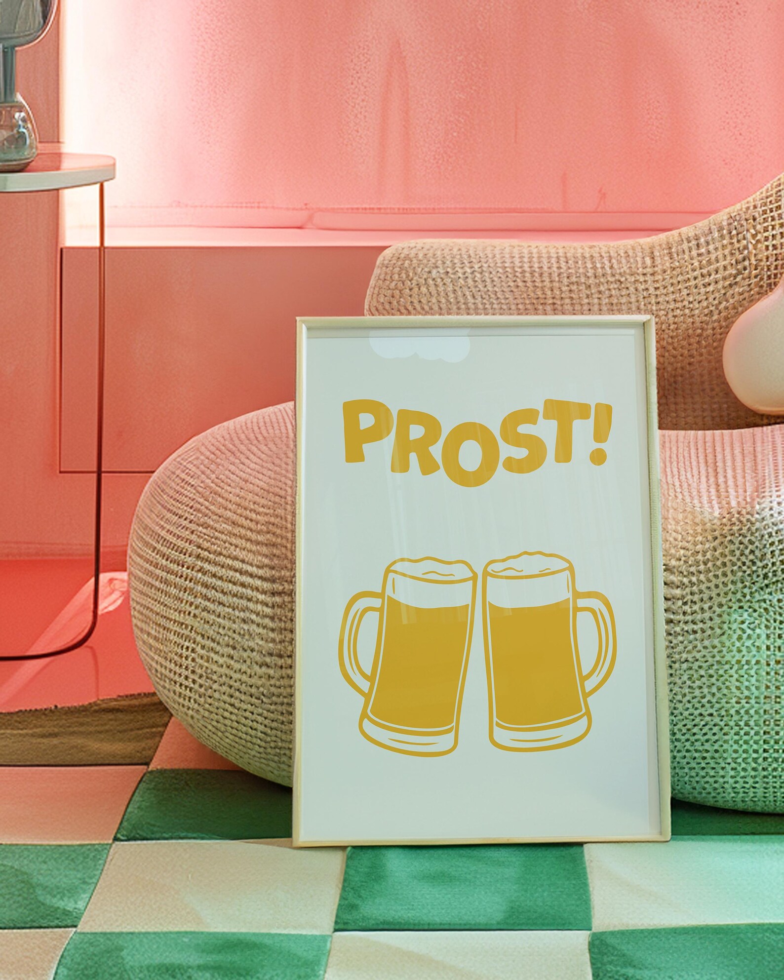Retro Prost Beer Mug Print: Vintage Bar Decor (digital Download) - Etsy