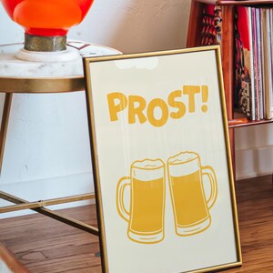 Retro Prost Beer Mug Print: Vintage Bar Decor (digital Download) - Etsy