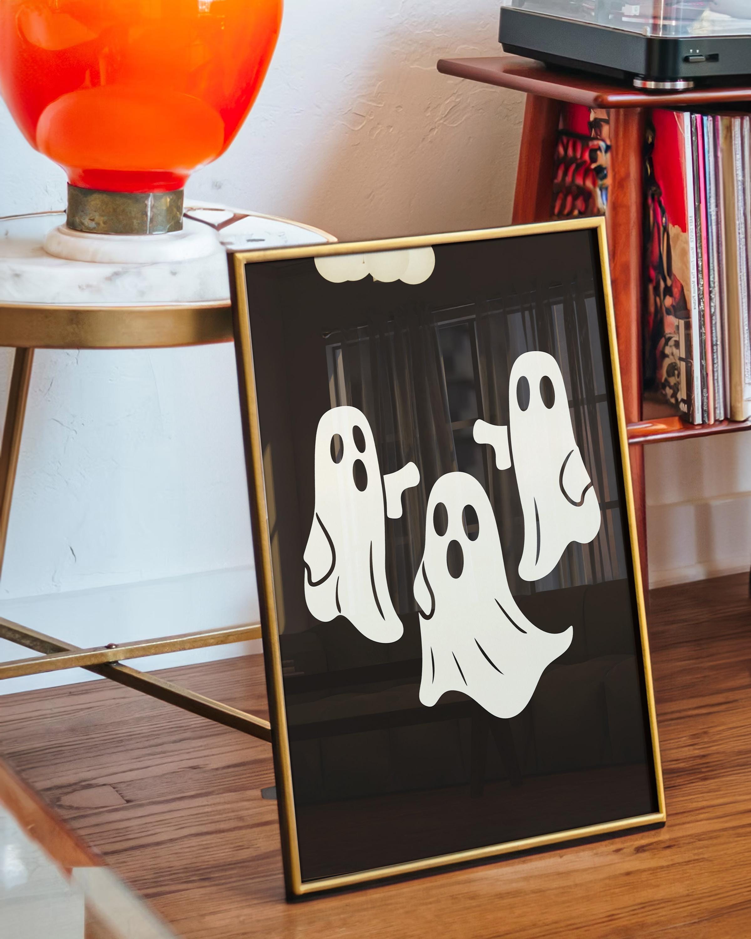 Cute Ghosts Halloween Print, Minimalist Spooky Wall Decor (digital ...