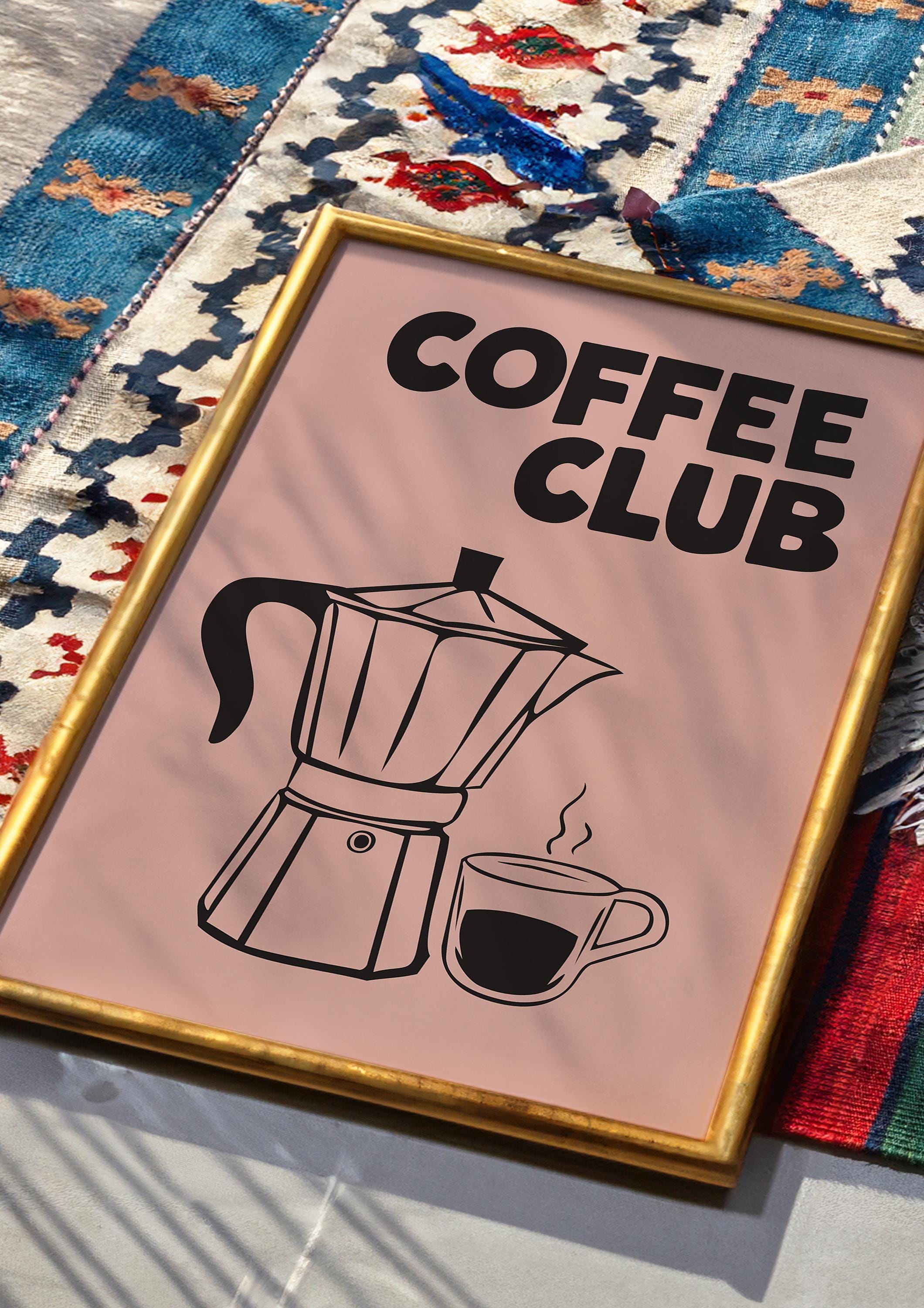 Pink Coffee Club Print: Retro Espresso Poster (digital Download) - Etsy