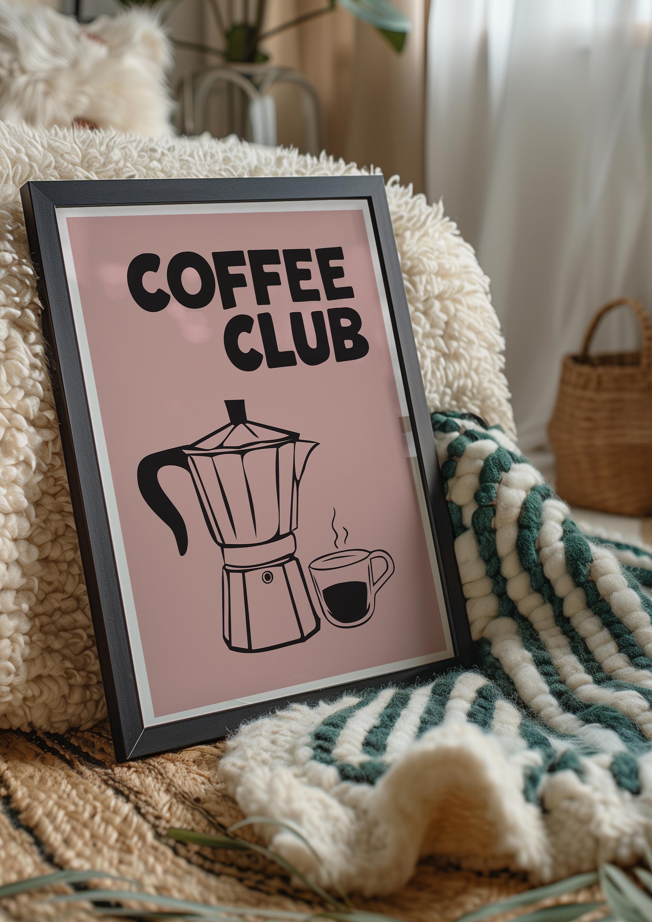 Pink Coffee Club Print: Retro Espresso Poster (digital Download) - Etsy