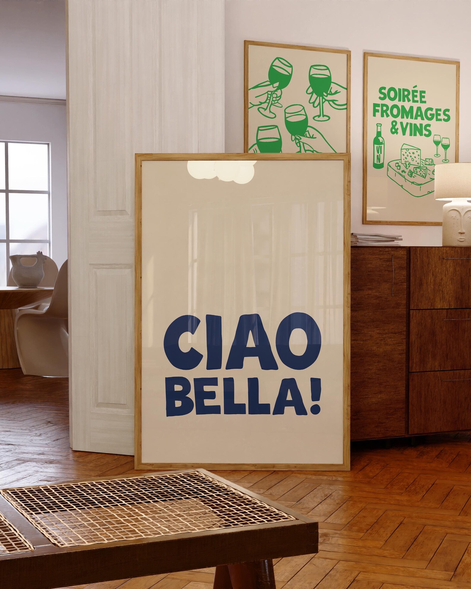 Trendy Blue Ciao Bella Poster Print Retro Italian Wall Art Printable ...