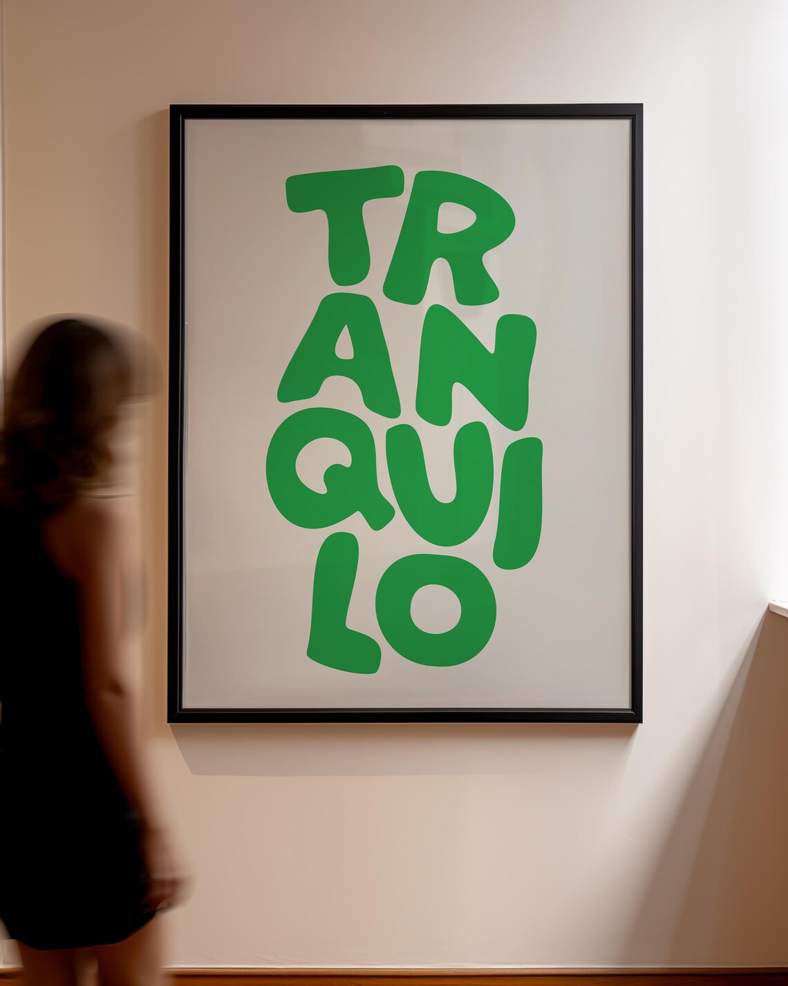 Green Tranquilo Poster Print Calm Inspirational Wall Art Trendy Peaceful Minimalist Home Office ...