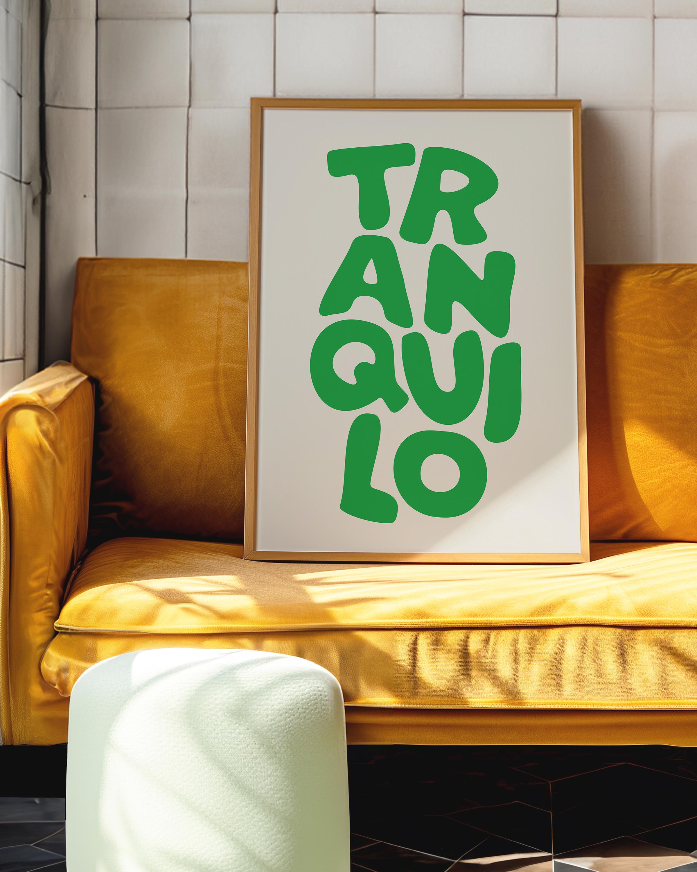Green Tranquilo Poster Print Calm Inspirational Wall Art Trendy ...