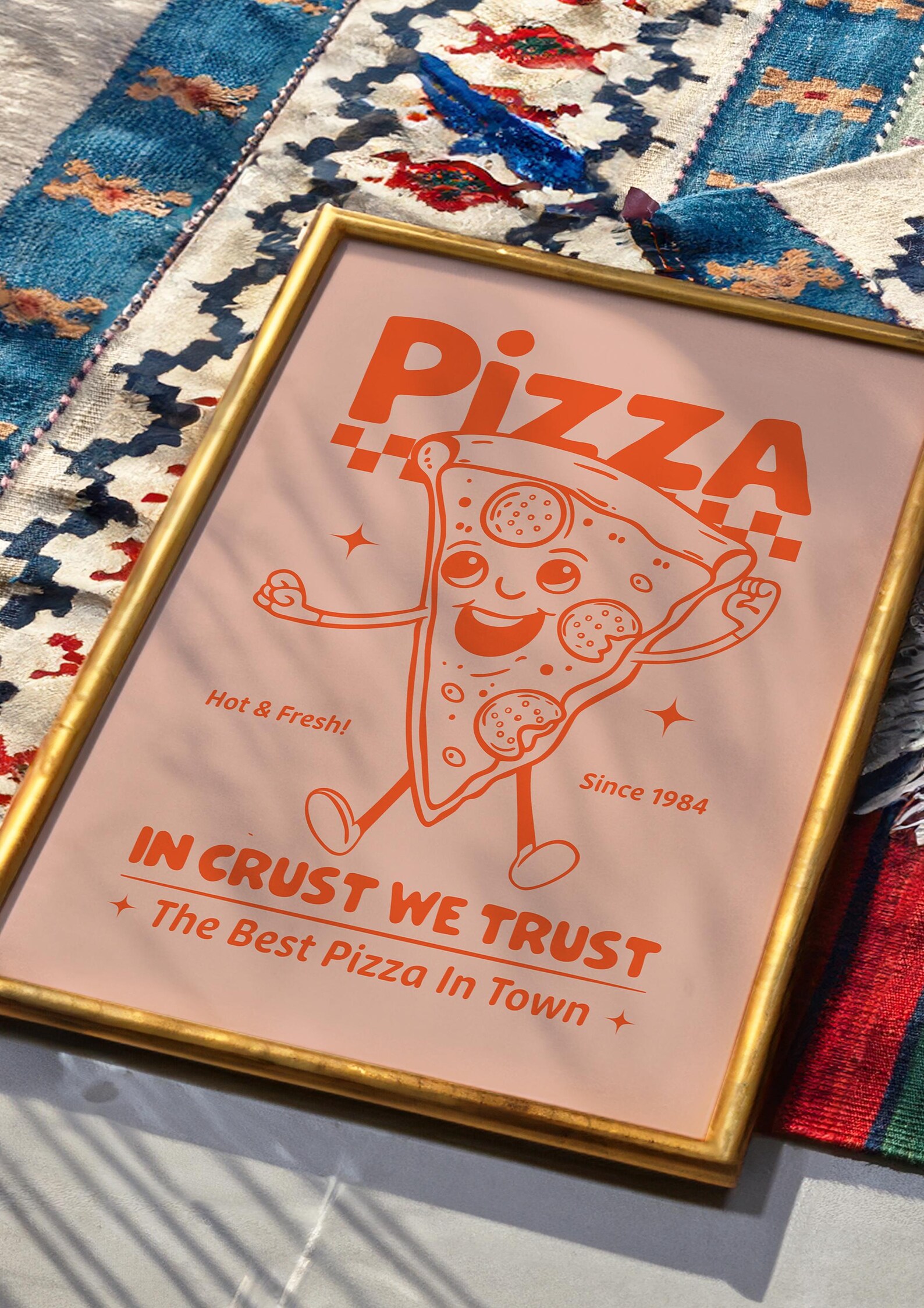 Retro Pizza Poster Foodie Wall Art 1980s Pizzeria Print Pizza Lovers ...