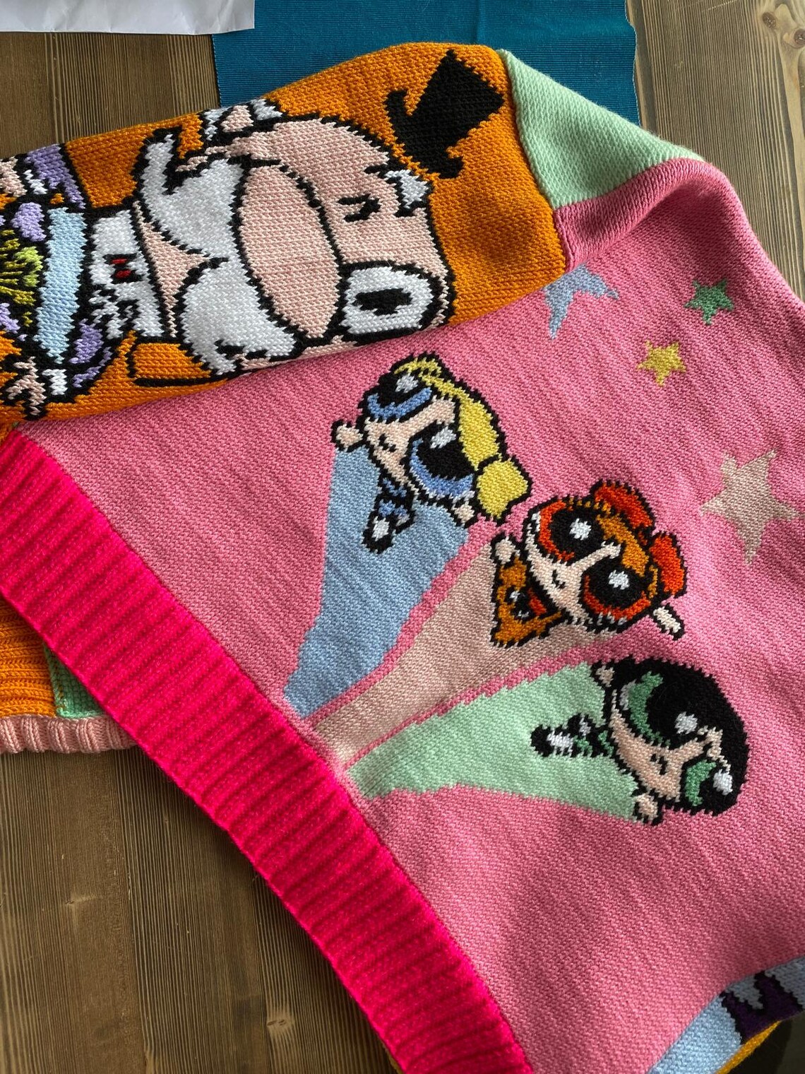 Powerpuff Girls Figured Cardigan Knitted Winter Fall Wool Jacket ...