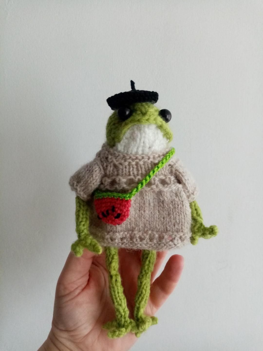 Frog Doll Handknit Froggy Cottagecore Witchcore Hobbitcore Handmade ...