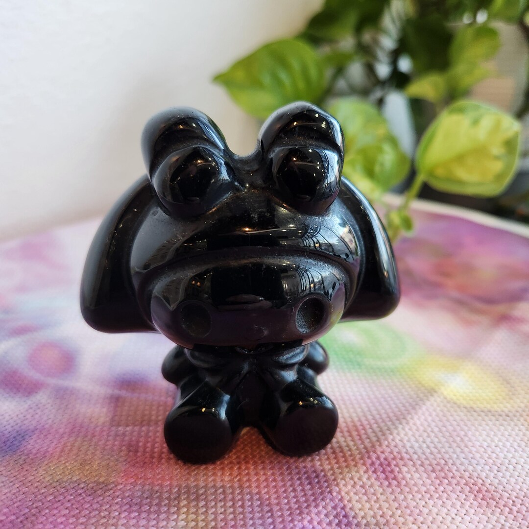Black Obsidian Hello Kitty Character - Etsy