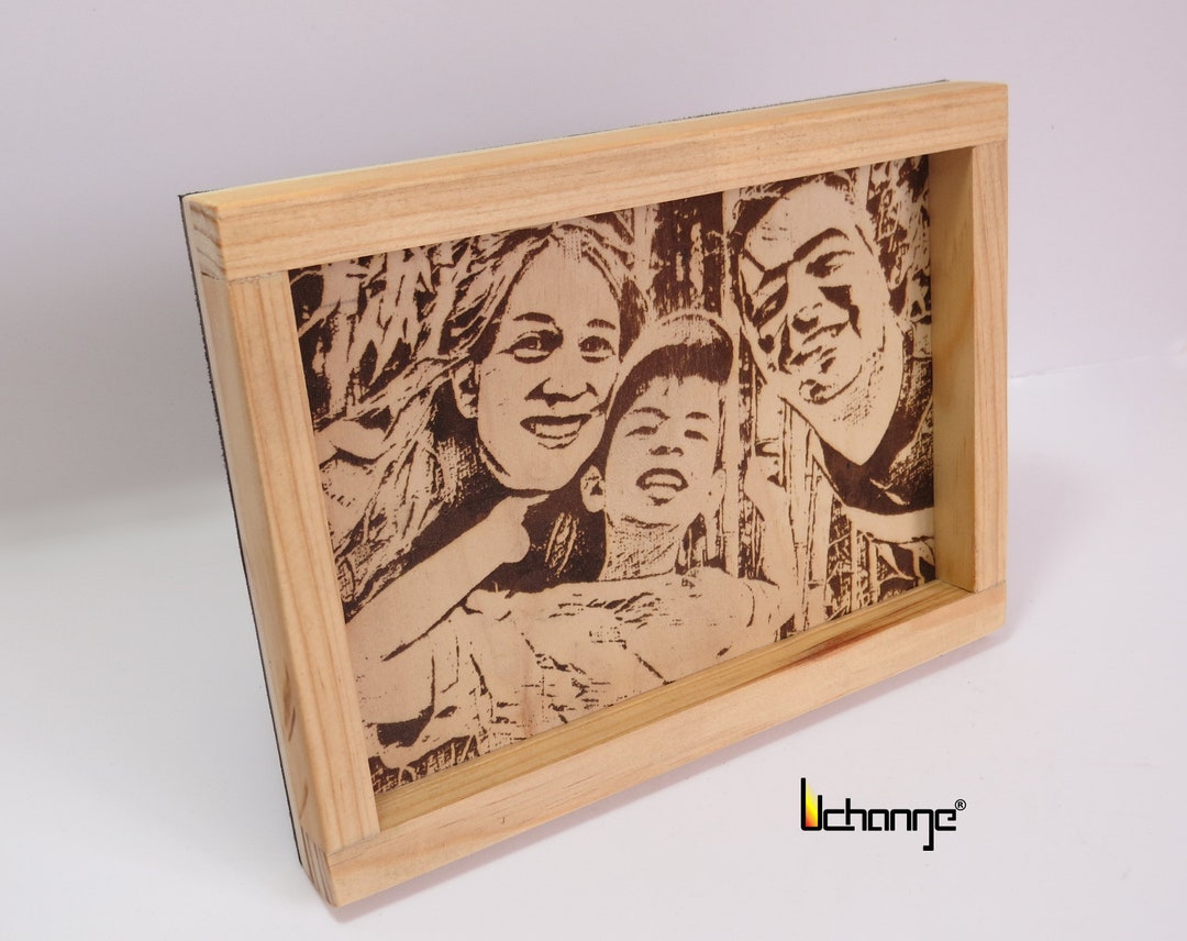 Custom Wood Burned Photo and Wood Portrait, Personalized Wood Burned ...