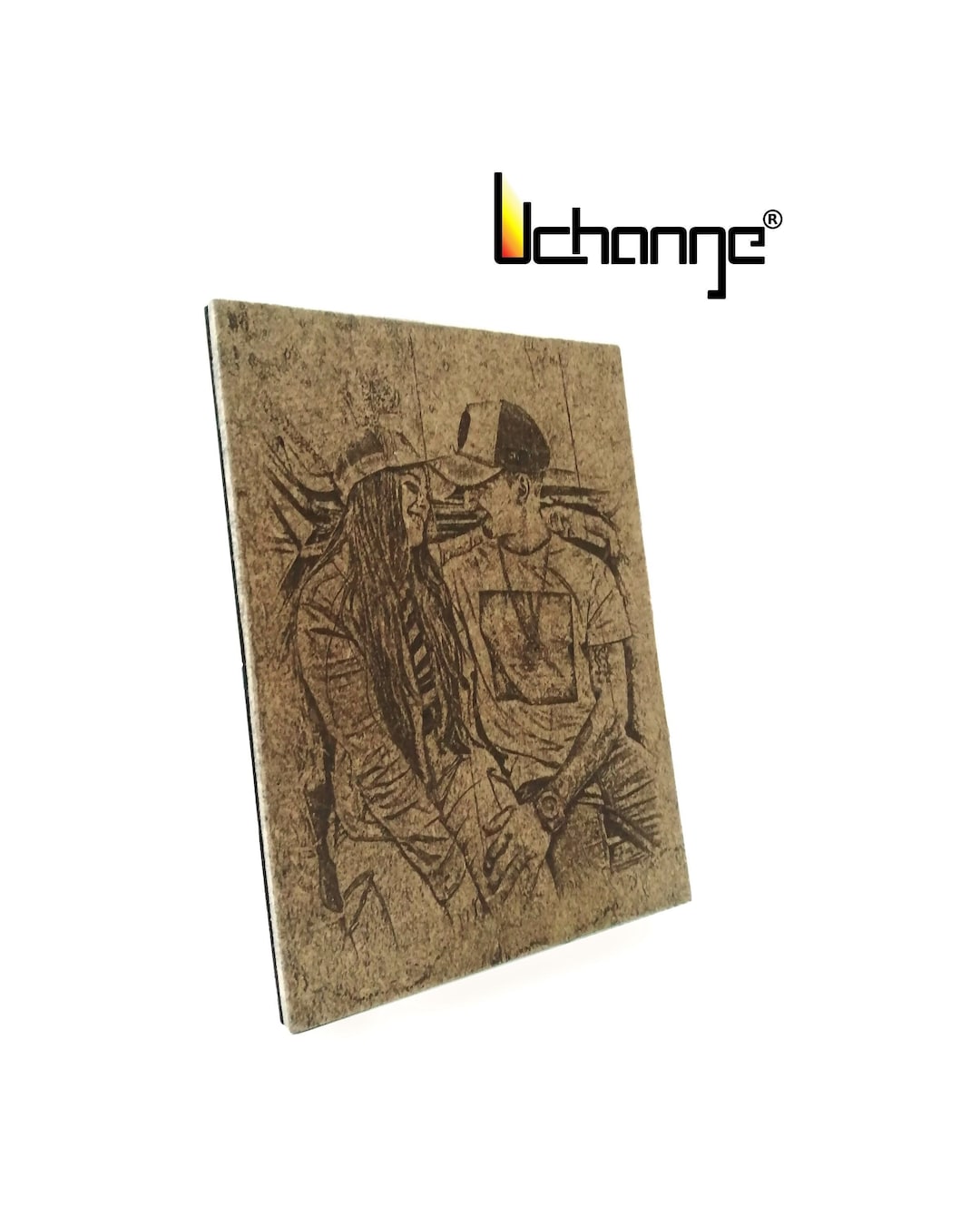 Custom Wood Burned Photo and Simple Base, Personalized Wood Burned ...
