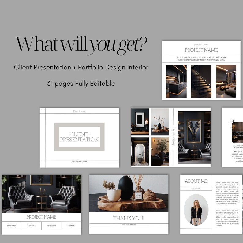 Interior Design Client Presentation Interior Moodboard Template Project ...